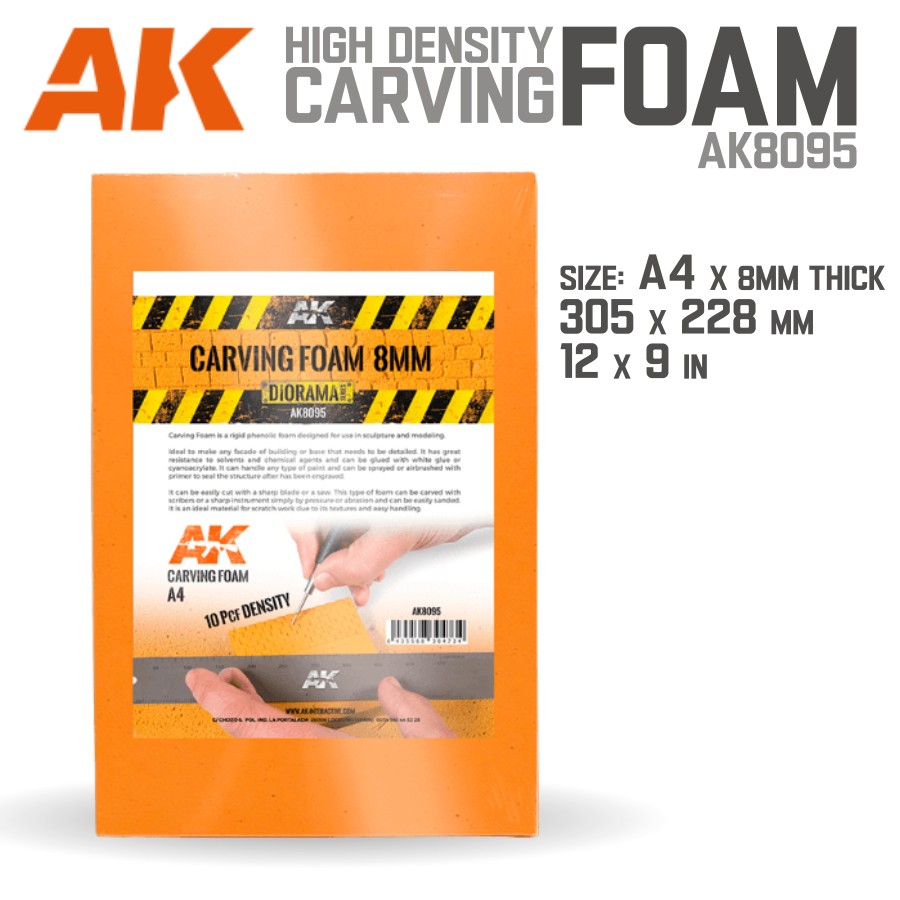 AK Interactive: CARVING FOAM - 4 Sizes & Thickness - High Density | eBay