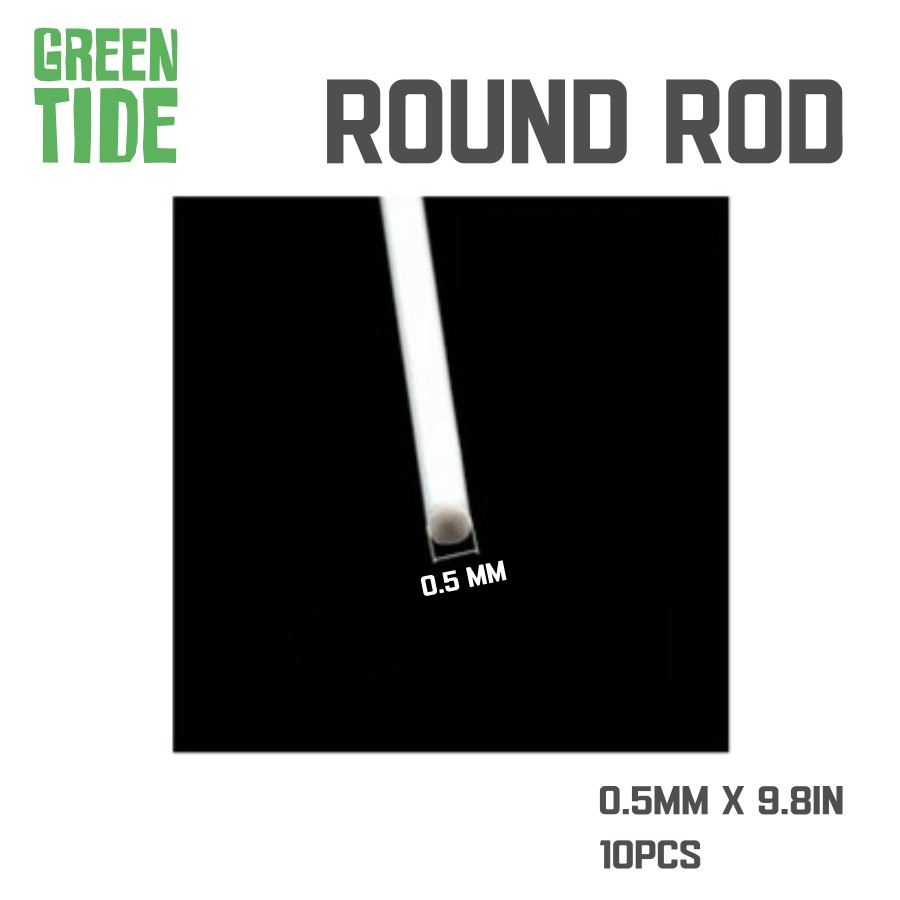 Styrene Round Rod : 0.5 - 8mm Diameter - 250mm / 9.8in - ABS ...